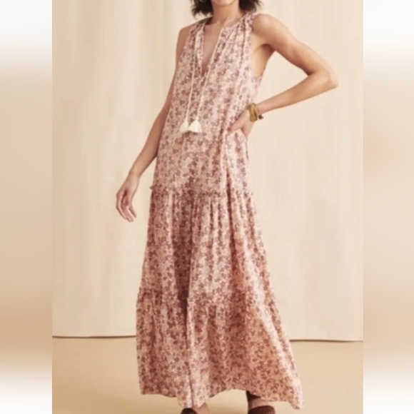Faherty | Dresses | Faherty Floral Tiered Maxi Dress | Poshmark